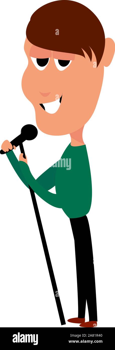 Singer, illustration, vector on white background Stock Vector Image ...