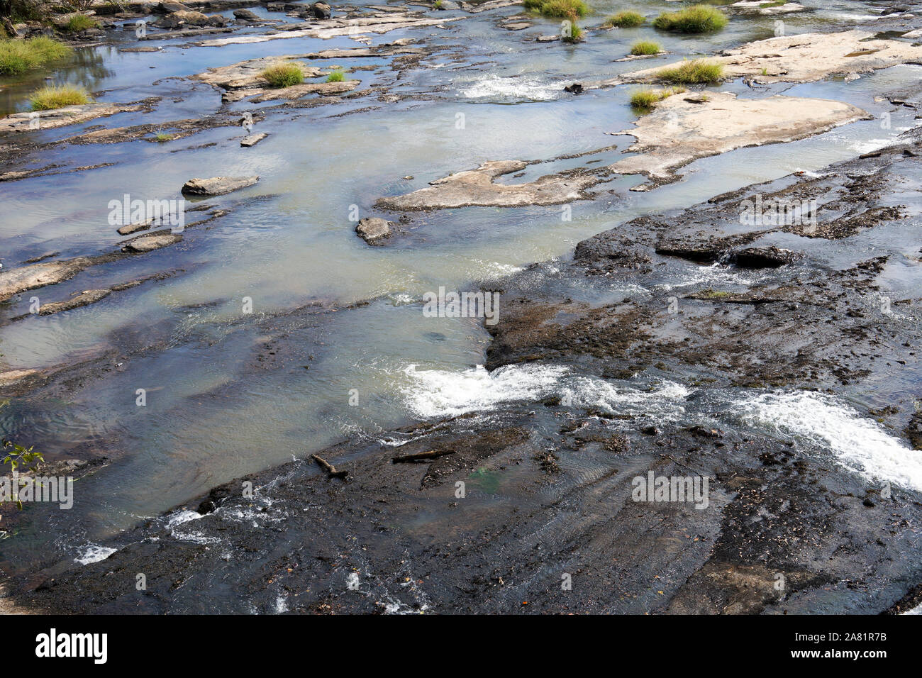 Abstract background of a river with very little water Stock Photo - Alamy