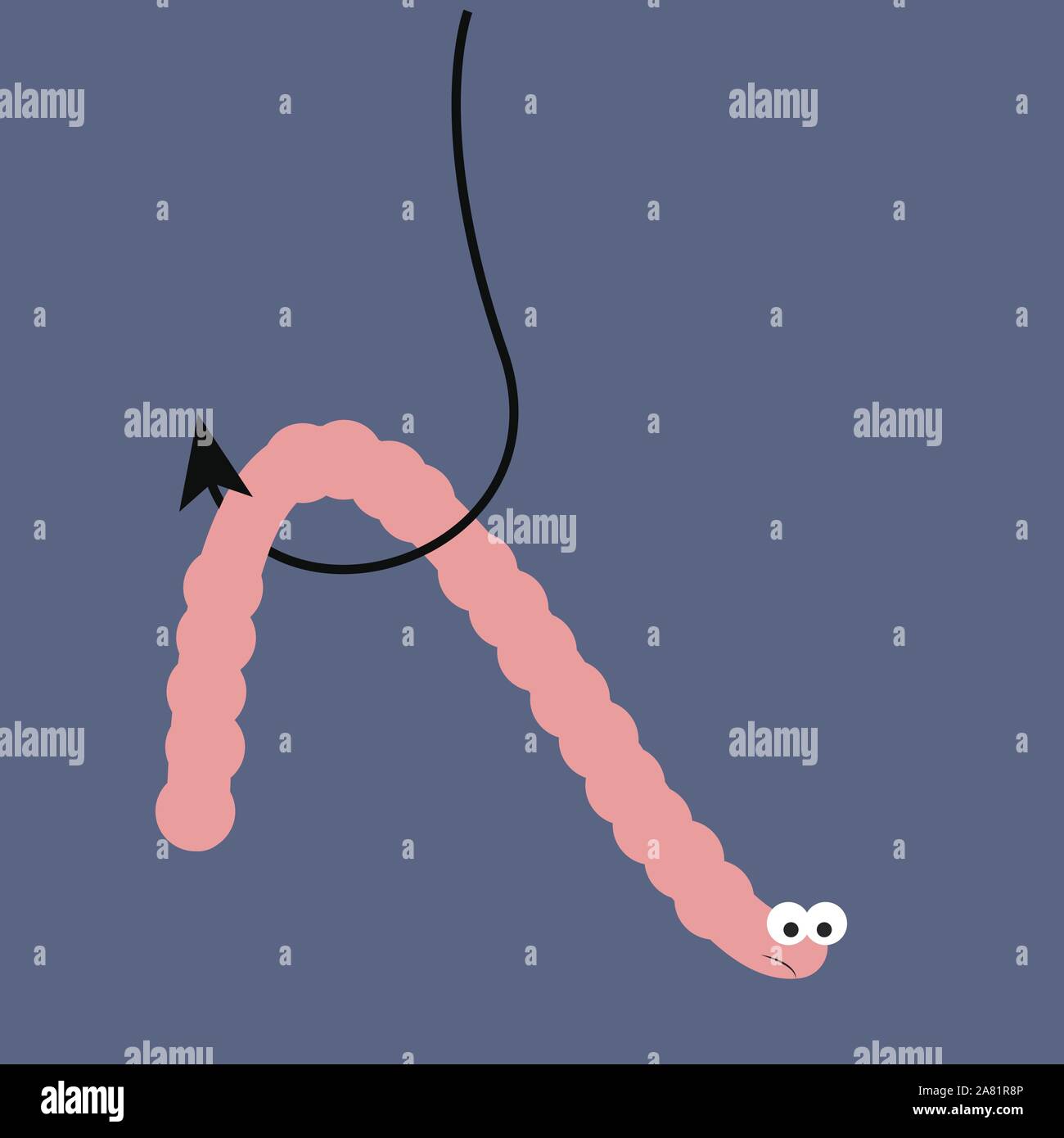 Worm, illustration, vector on white background Stock Vector Image & Art ...