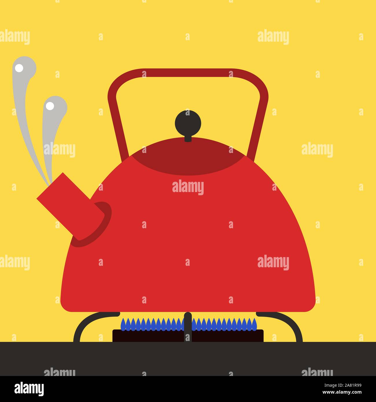 Red teapot, illustration, vector on white background Stock Vector Image ...