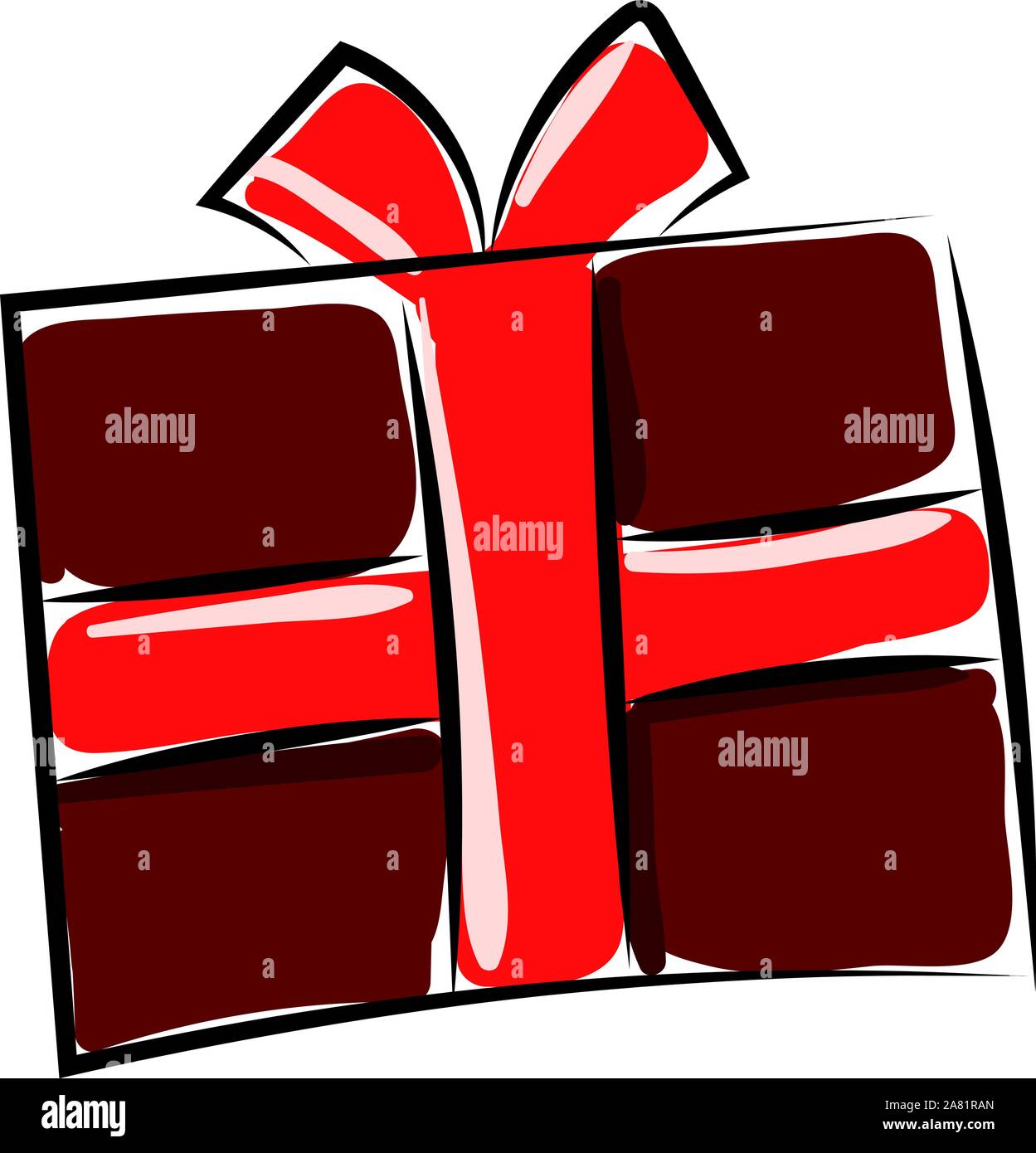 Red gift box, illustration, vector on white background Stock Vector ...