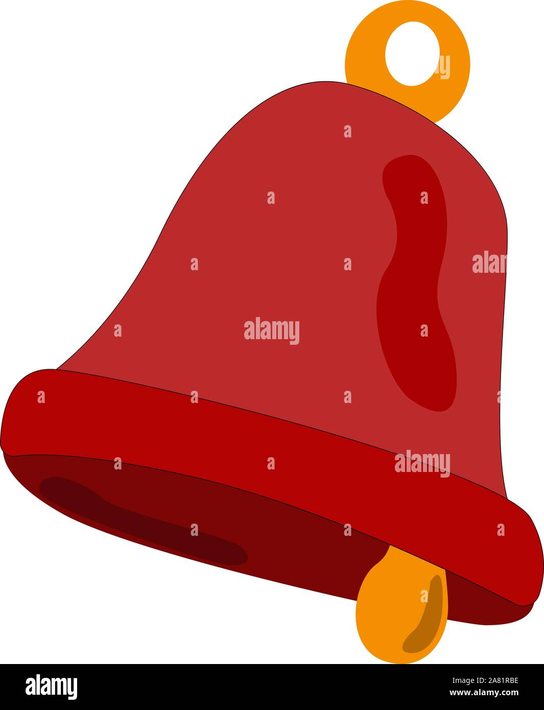 Red bell, illustration, vector on white background Stock Vector Image ...