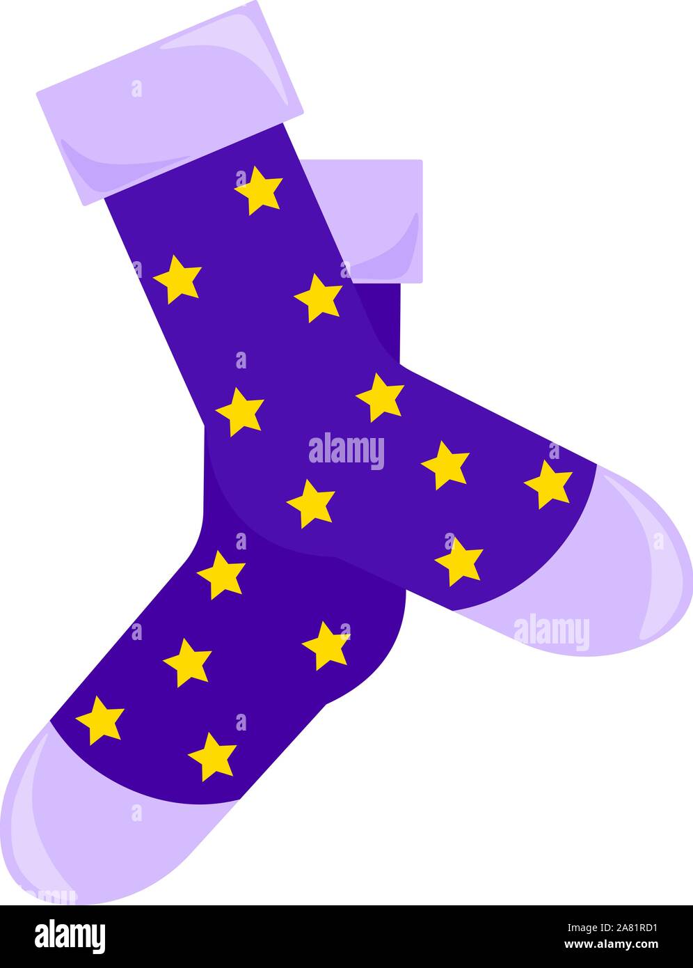 Blue socks, illustration, vector on white background Stock Vector Image ...