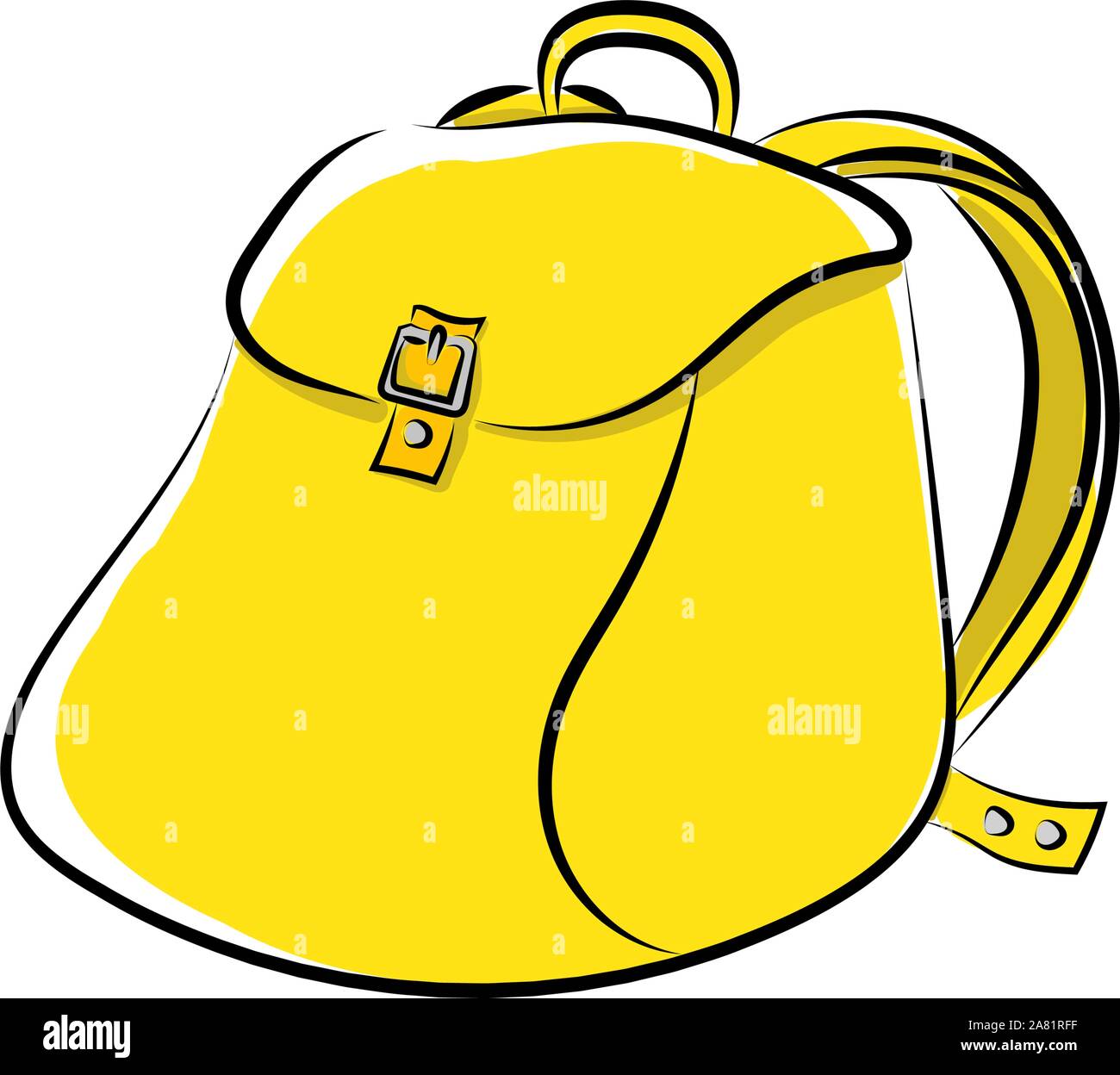 Yellow backpack, illustration, vector on white background Stock Vector ...