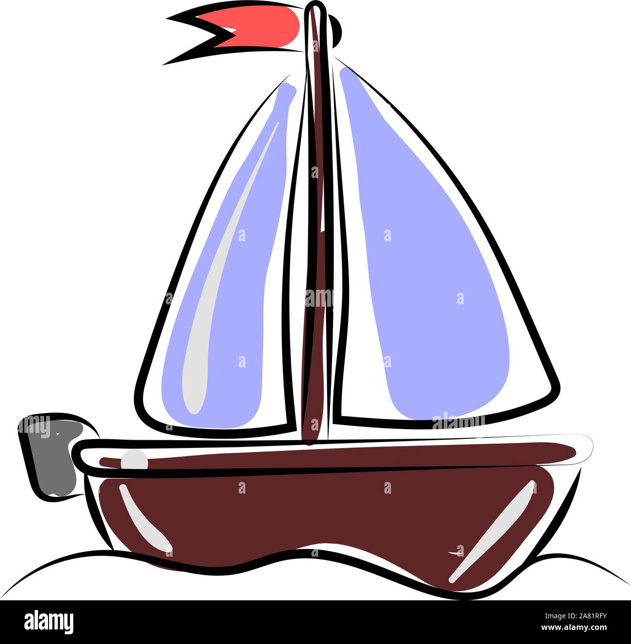 Boat sketch, illustration, vector on white background Stock Vector ...