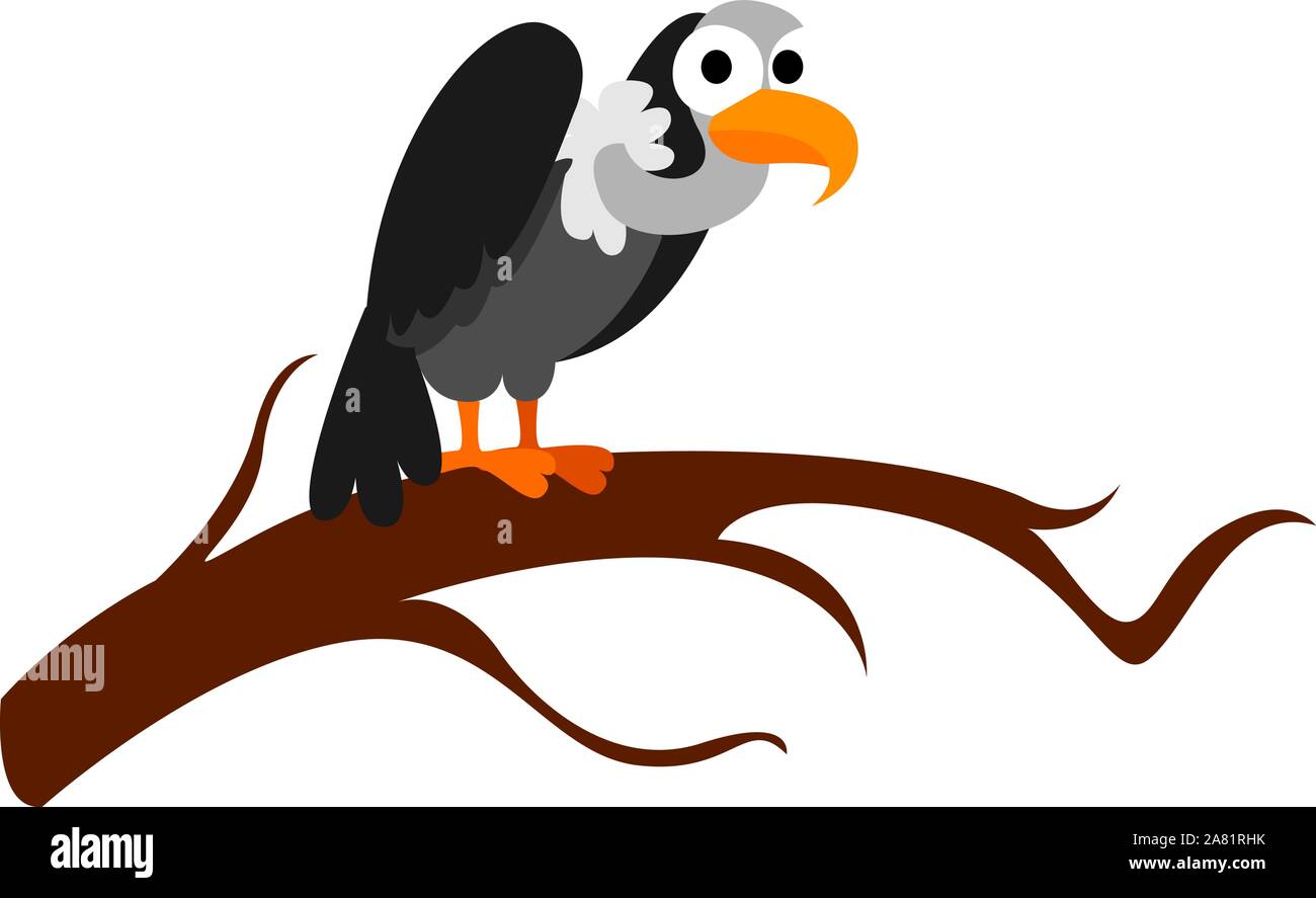 Vulture, illustration, vector on white background Stock Vector Image ...
