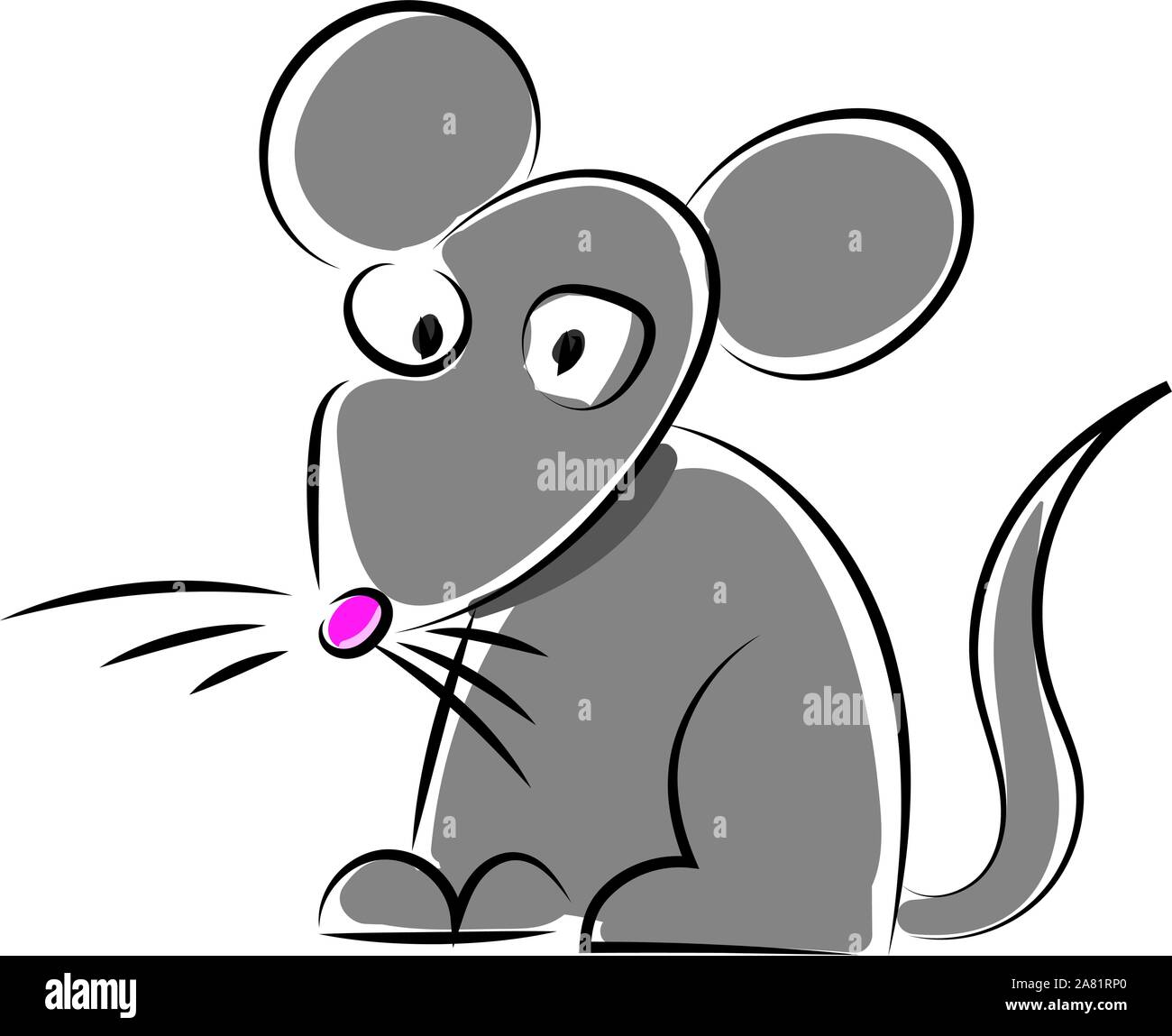 Cartoon mouse, illustration, vector on white background Stock Vector ...