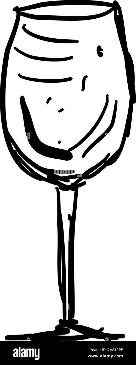 Glass sketch, illustration, vector on white background Stock Vector ...