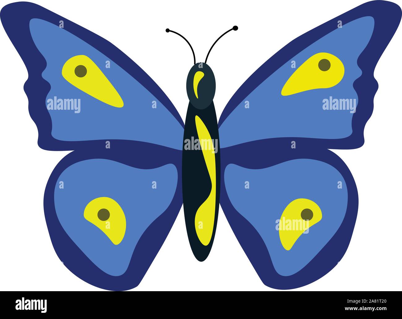 Illustration blue beautiful butterfly Cut Out Stock Images & Pictures ...