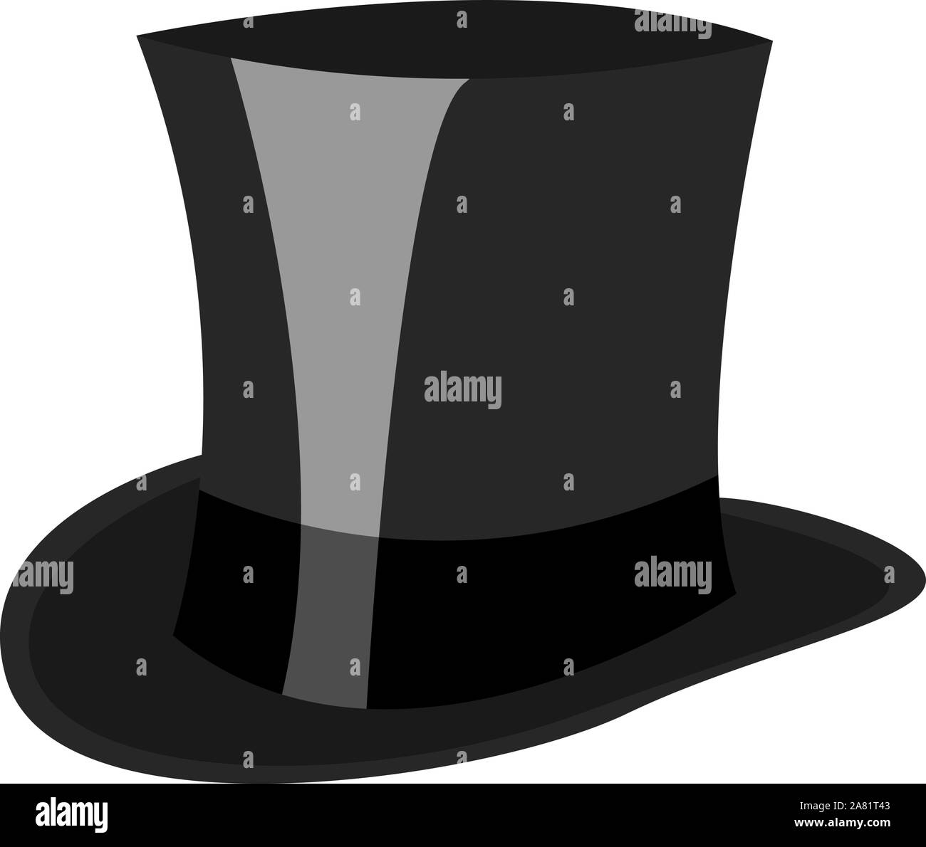 Black hat, illustration, vector on white background Stock Vector Image ...