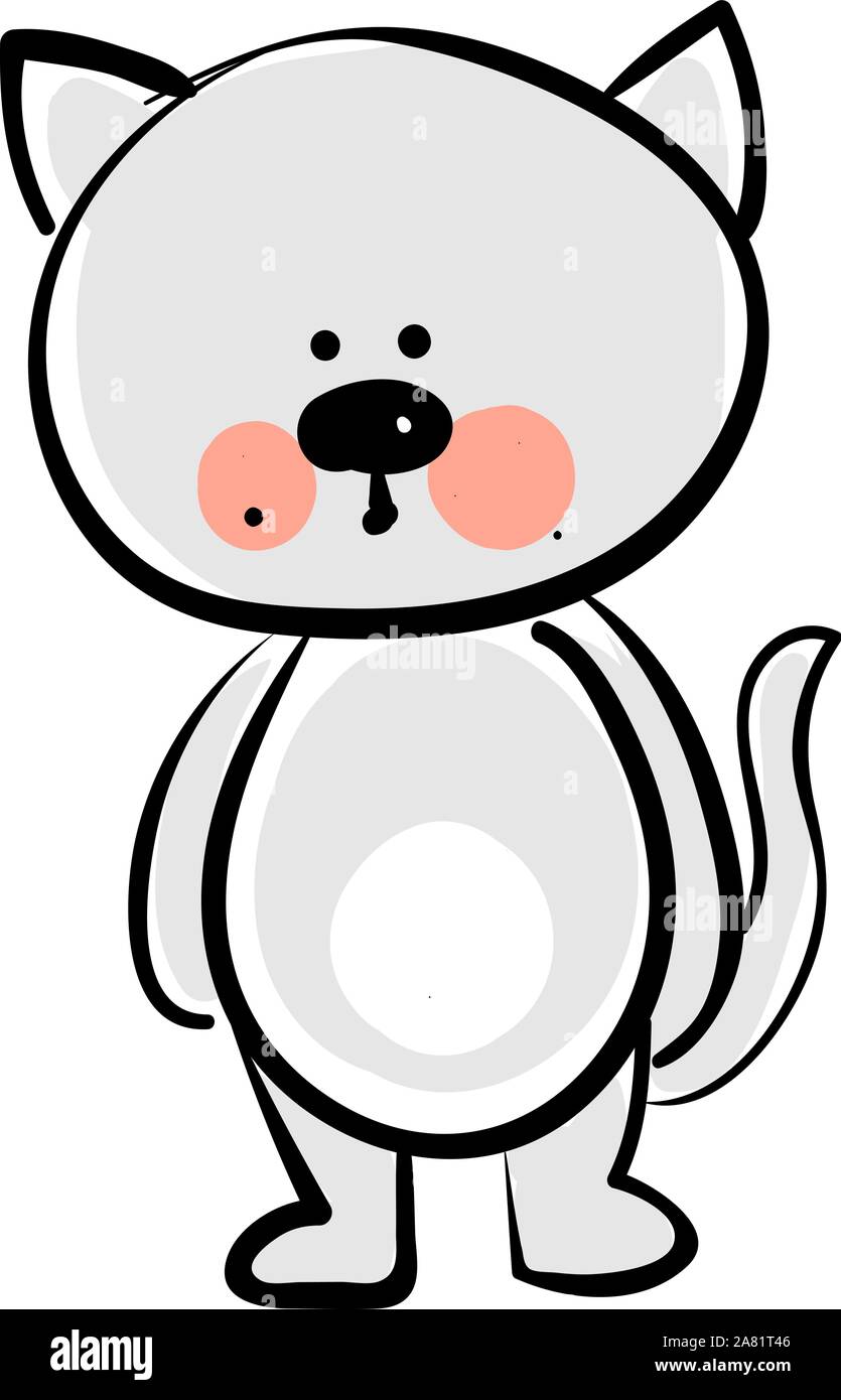 Cat draw, illustration, vector on white background Stock Vector Image ...