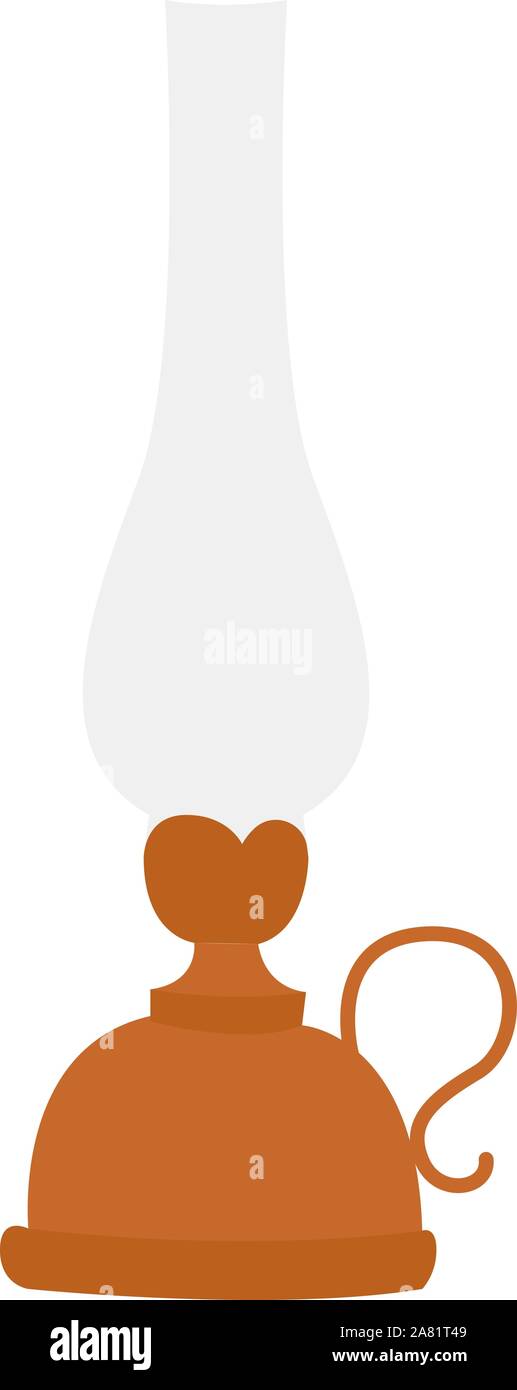 Oil lamp, illustration, vector on white background Stock Vector Image ...