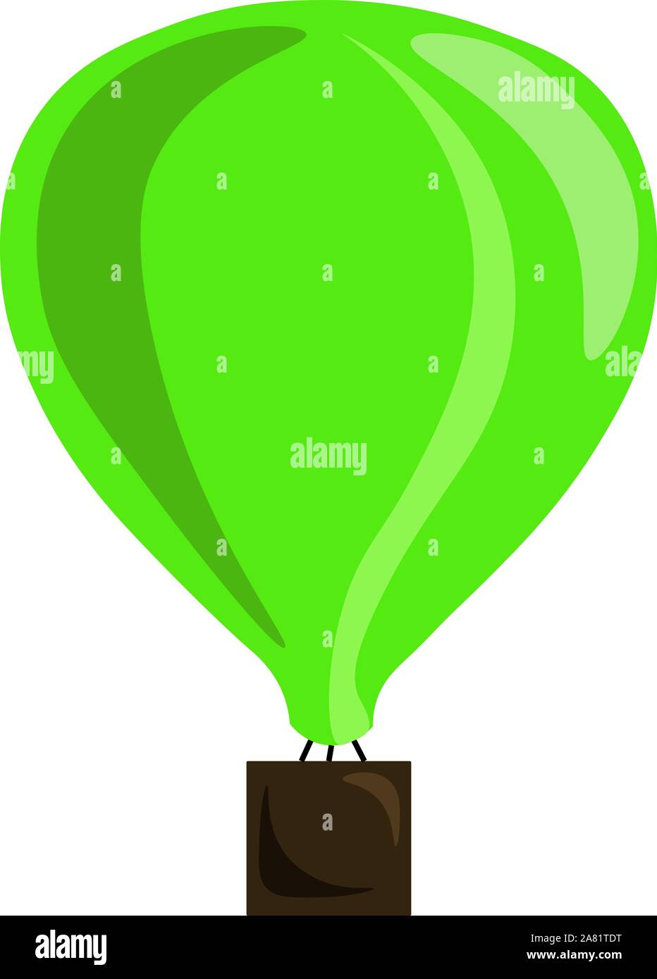 Green balloon, illustration, vector on white background Stock Vector ...