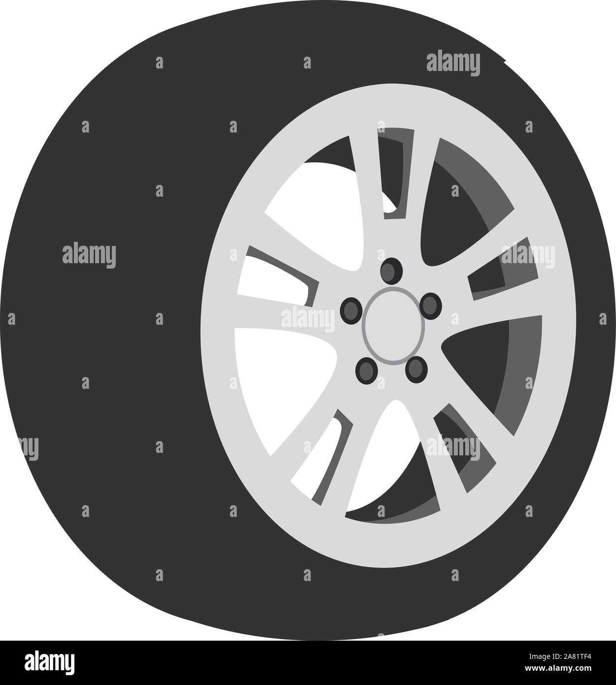 Car tier, illustration, vector on white background Stock Vector Image ...