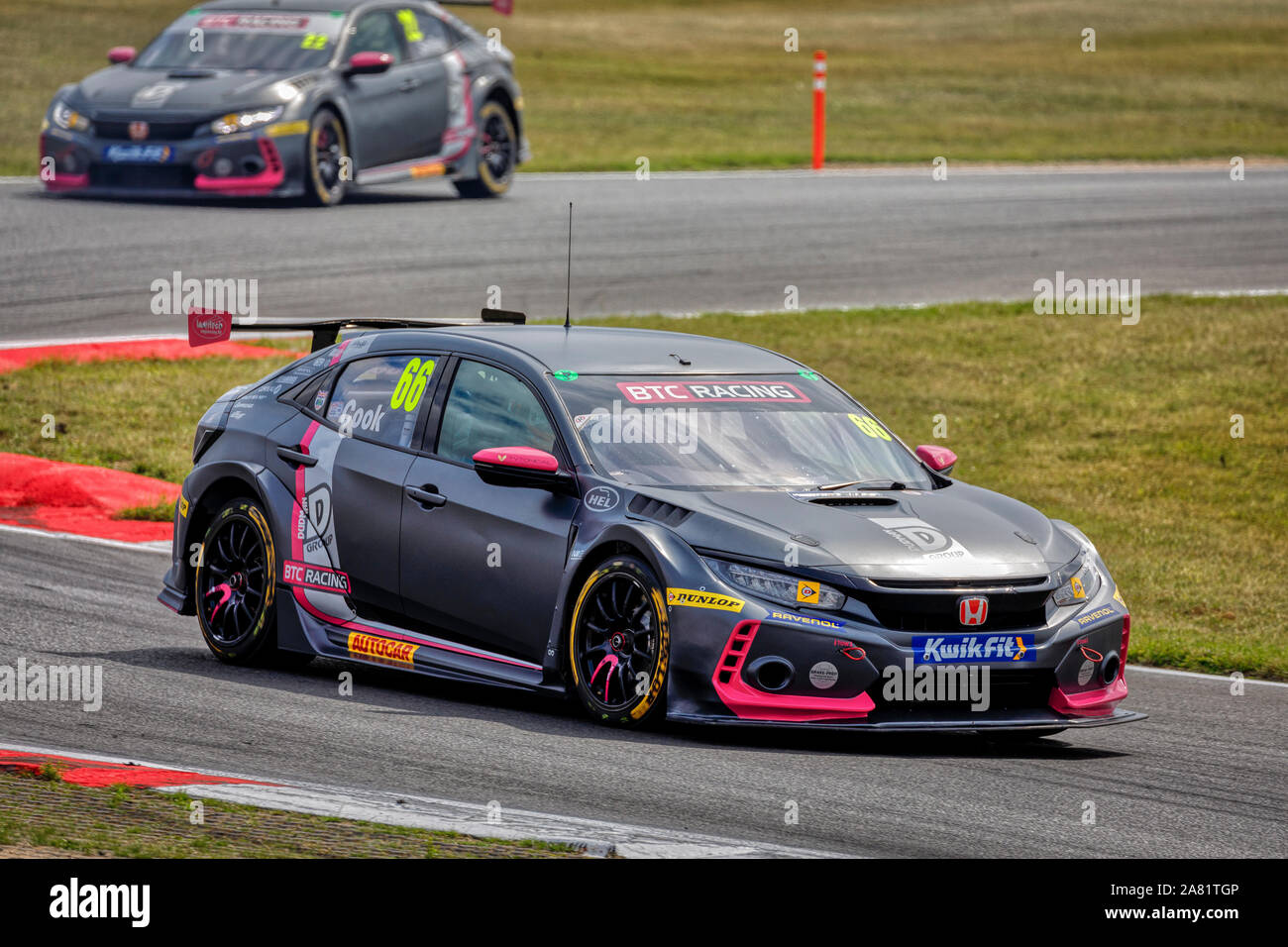 Josh Cook in his BTC Racing Honda Civic Type R at the 2019 BTCC meeting ...