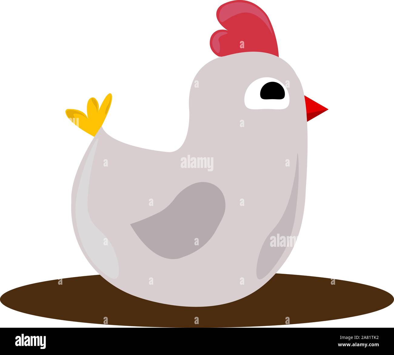 White hen, illustration, vector on white background Stock Vector Image ...