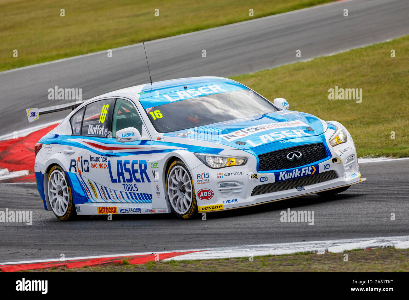Aiden Moffat in the Laser Tools Racing Infiniti Q50 at the 2019 BTCC ...