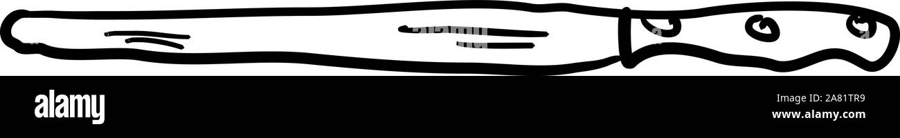 Long knife sketch, illustration, vector on white background Stock ...