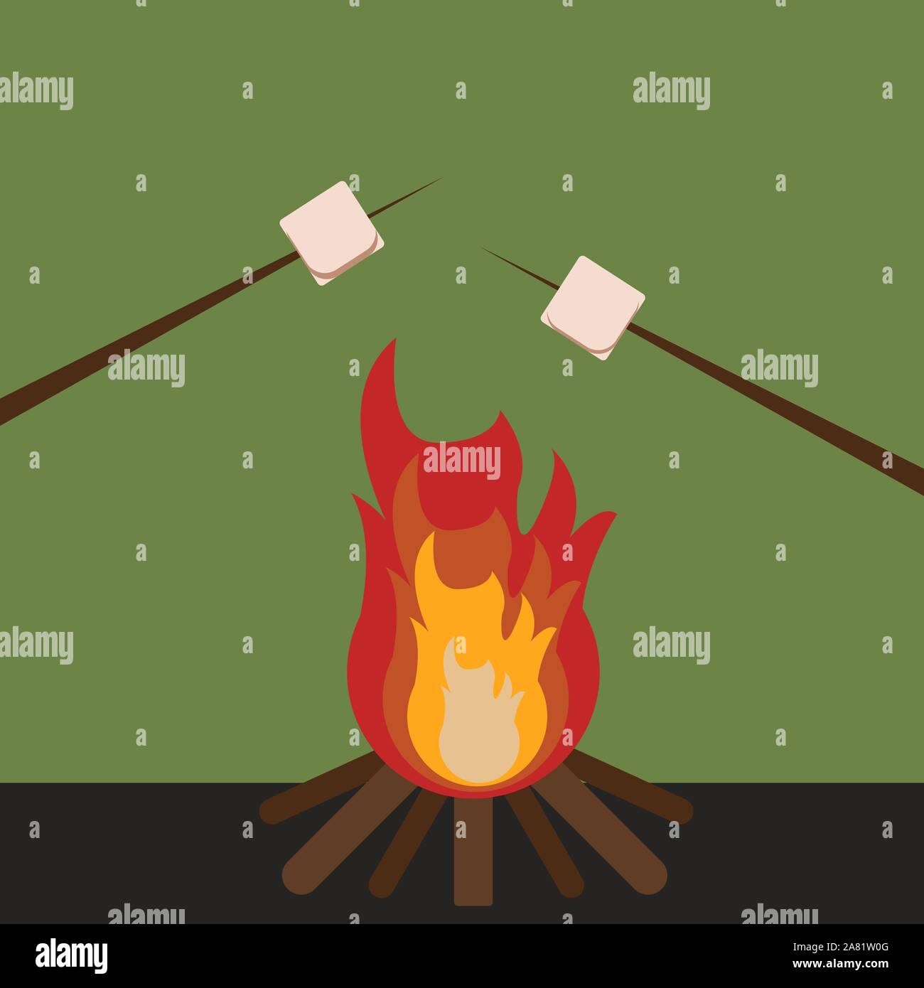 Flame in the woods Stock Vector Images - Alamy