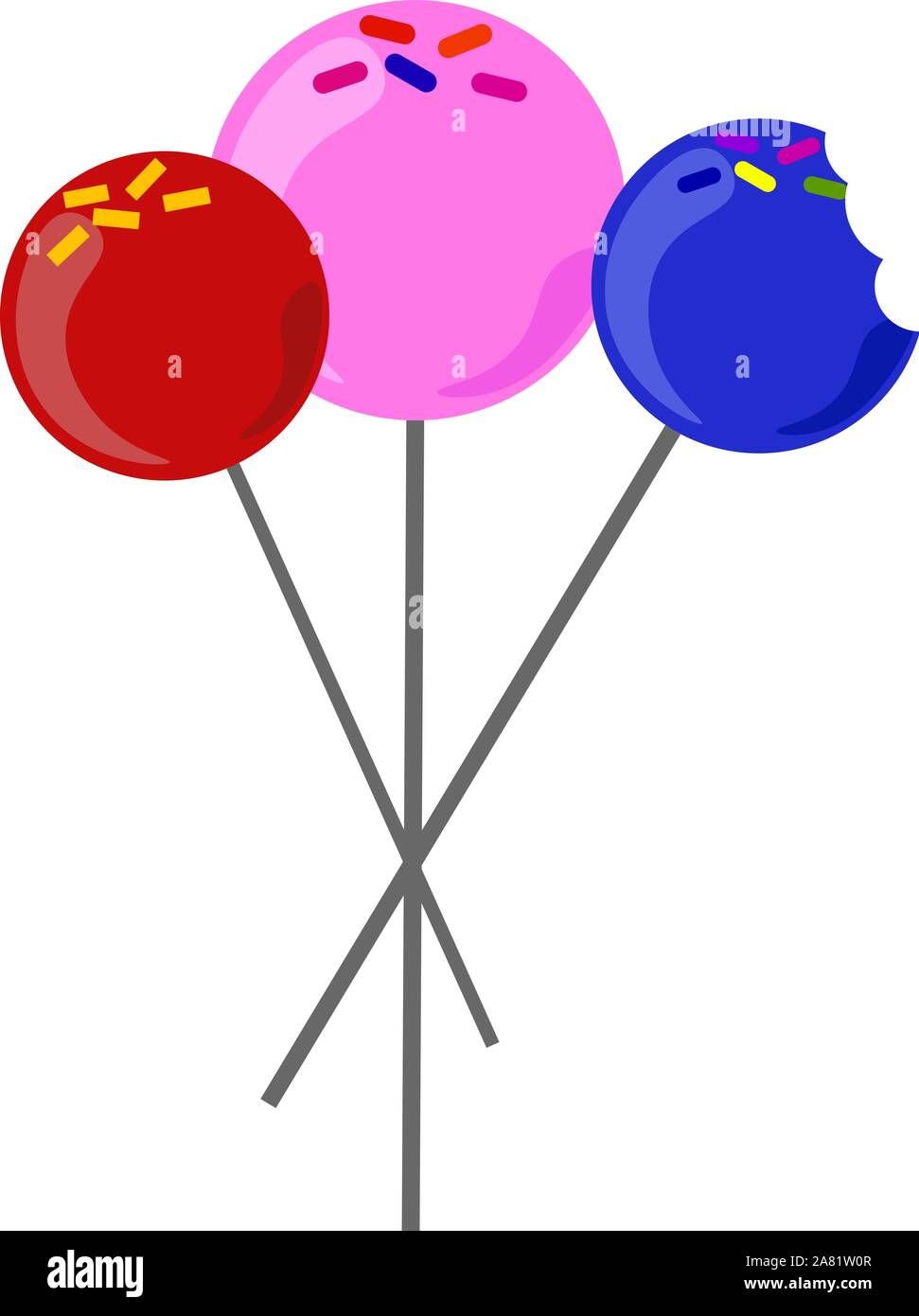 Cake pops, illustration, vector on white background Stock Vector Image ...