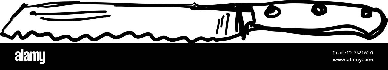 Knife for bread sketch, illustration, vector on white background Stock ...