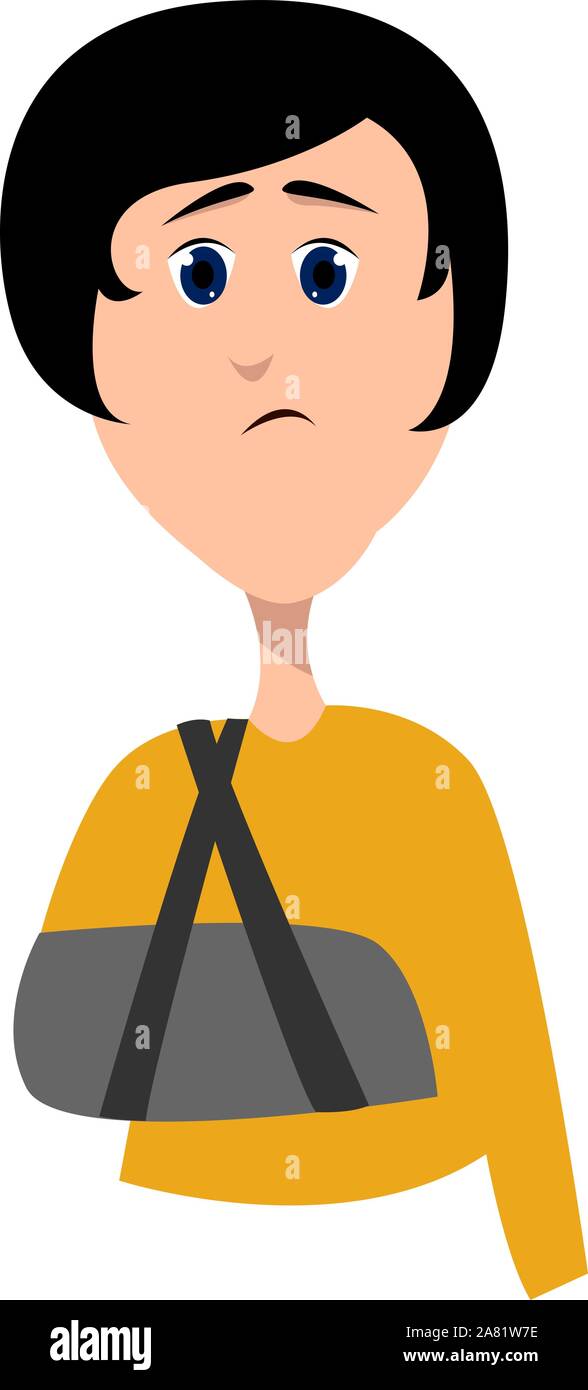 Broken hand, illustration, vector on white background Stock Vector ...