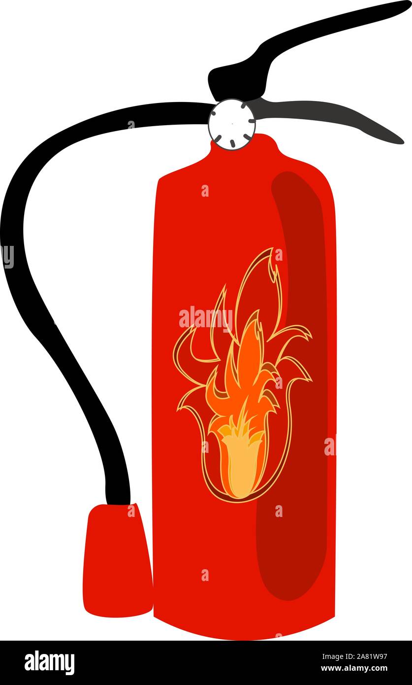 Fire extinguisher, illustration, vector on white background Stock ...