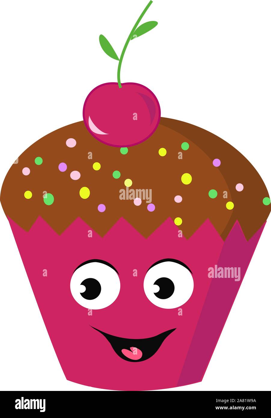 Cake smile, illustration, vector on white background Stock Vector Image ...