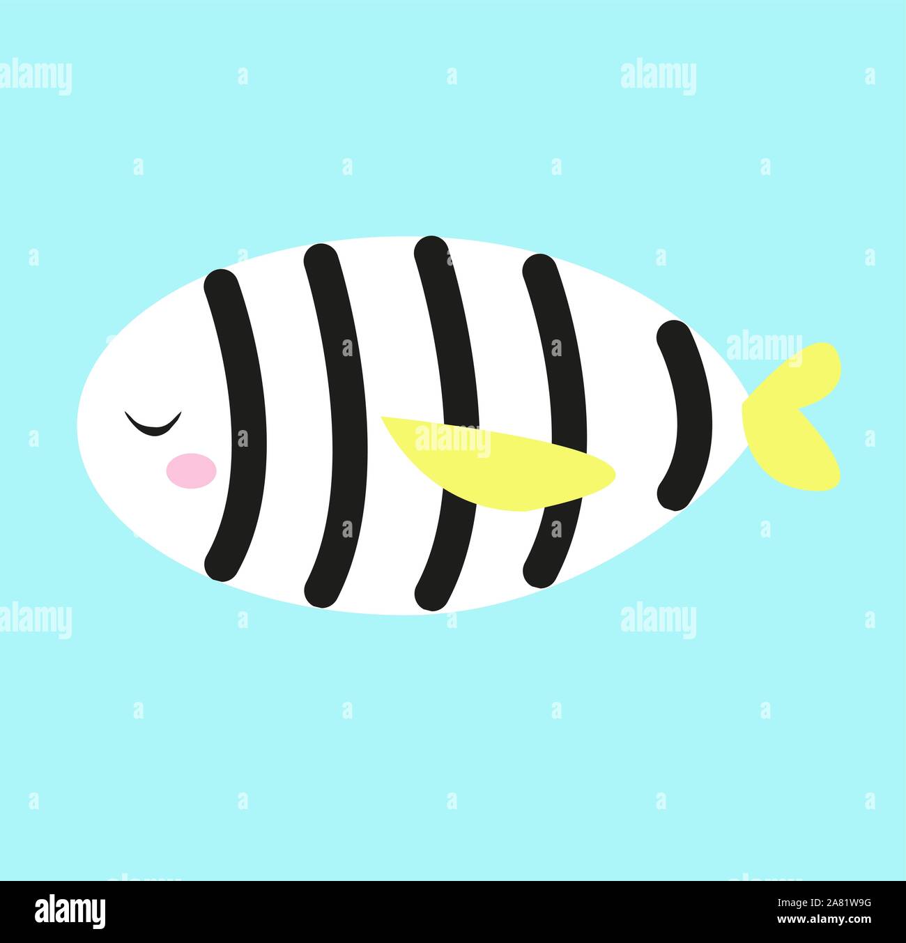 Zebra fish, illustration, vector on white background Stock Vector Image ...