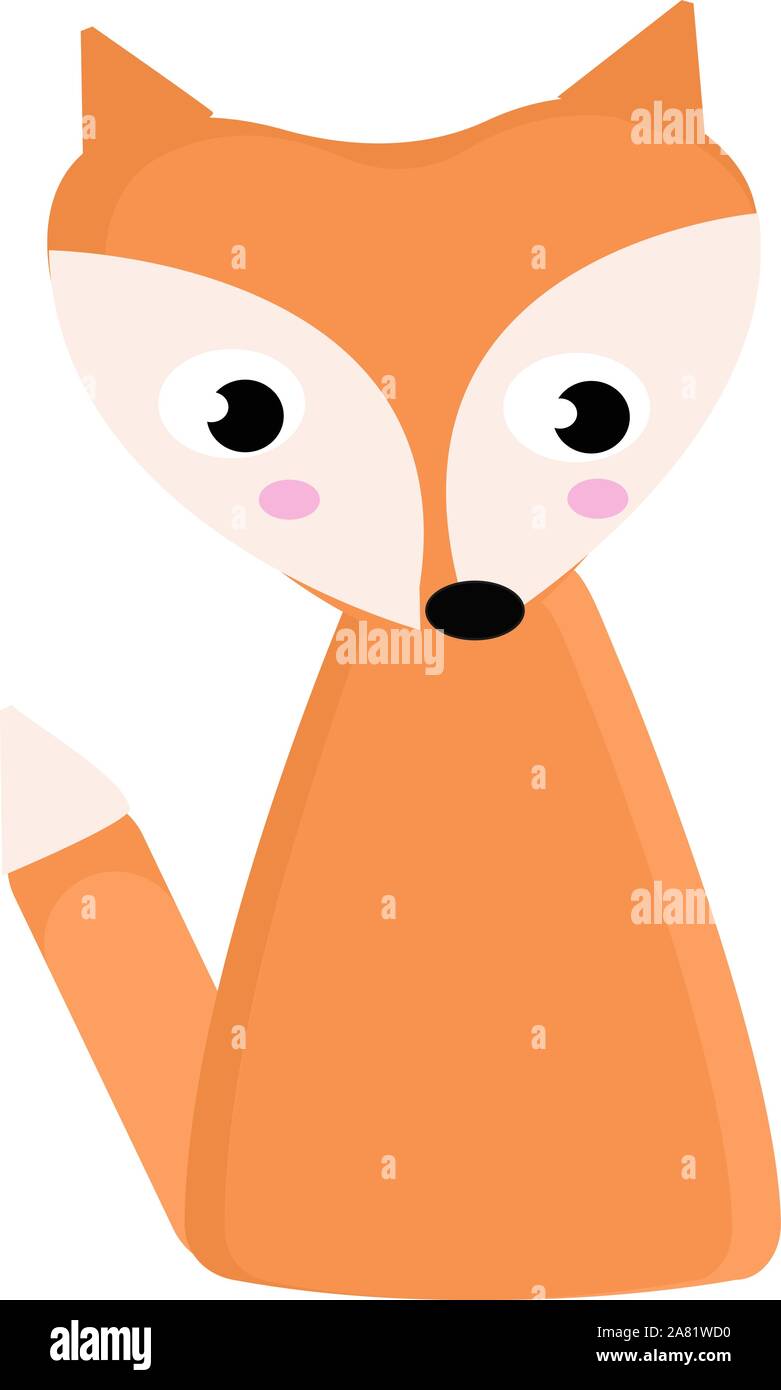 Orange fox, illustration, vector on white background Stock Vector Image ...