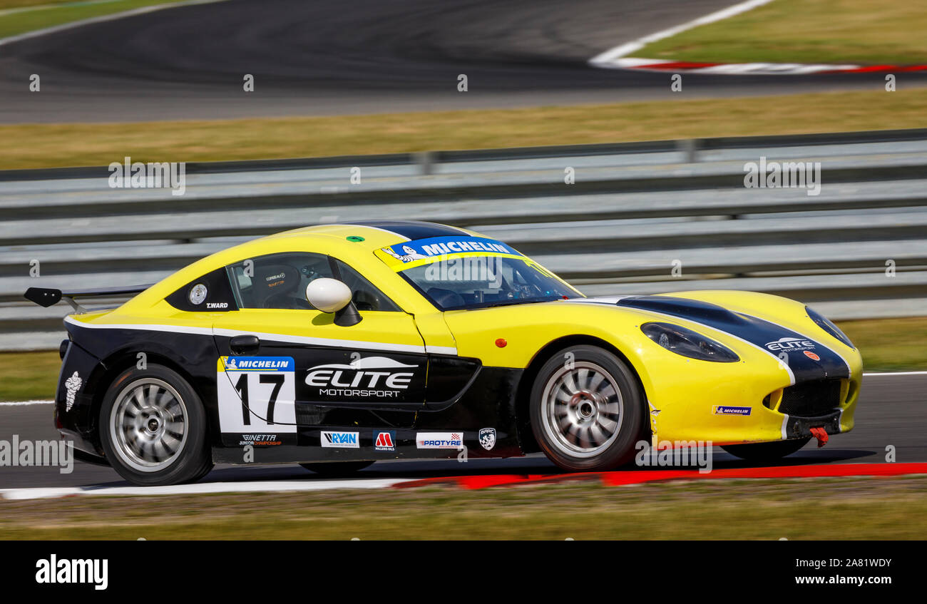 Tom Ward in his Elite Motorsport Ginetta Junior at the 2019 BTCC ...