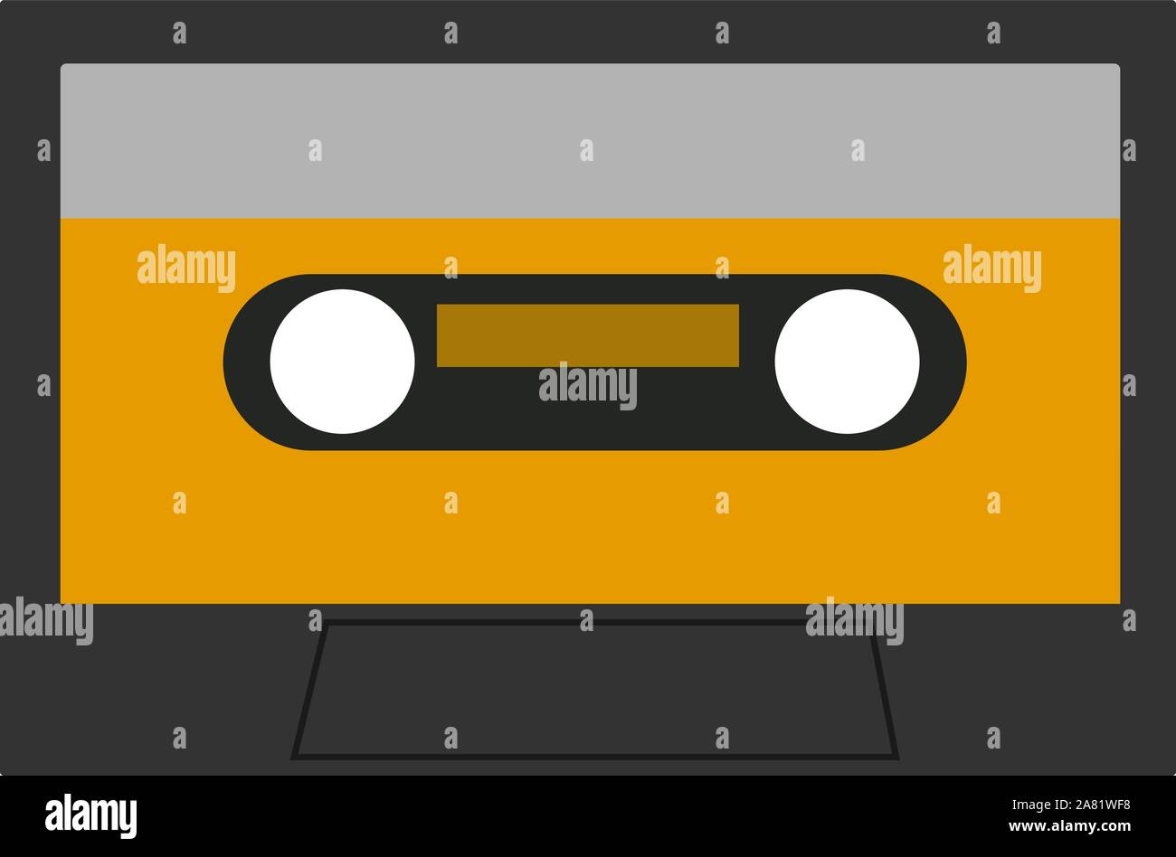 Cassette, illustration, vector on white background Stock Vector Image ...