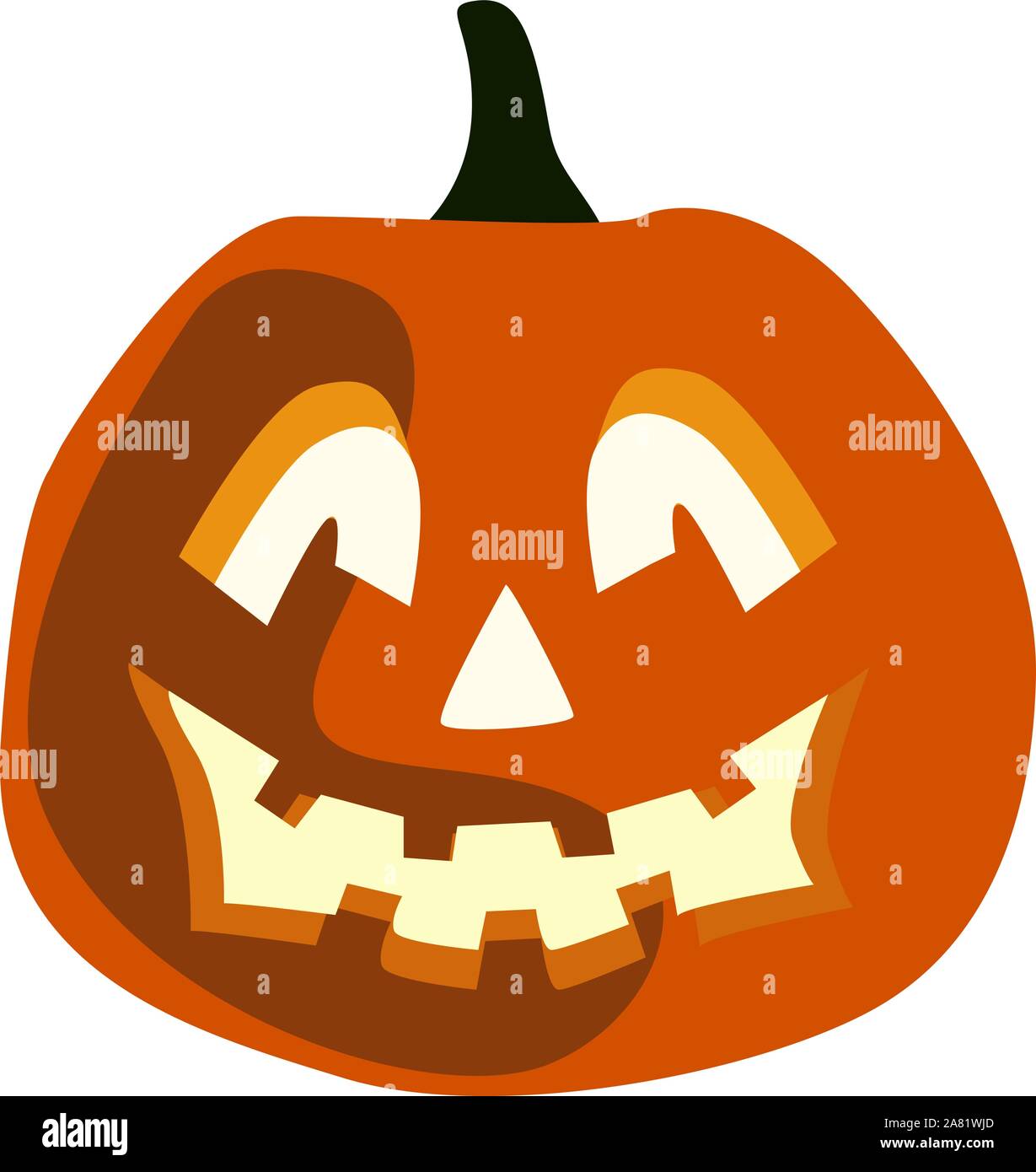 Halloween pumpkin, illustration, vector on white background Stock ...