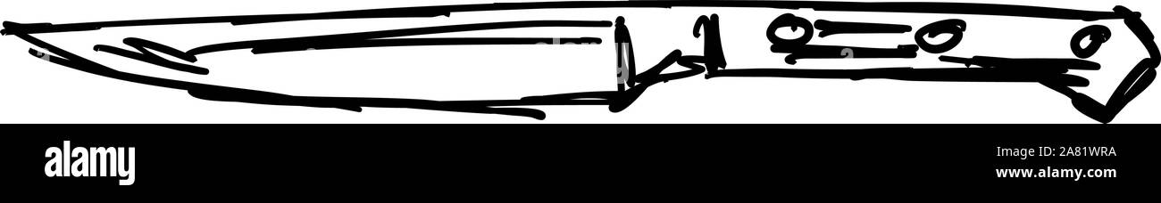Sharp knife sketch, illustration, vector on white background Stock ...