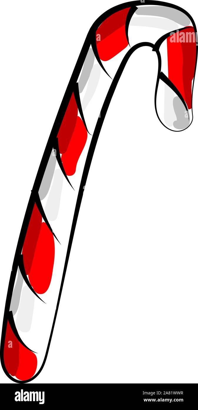 Candy cane, illustration, vector on white background Stock Vector Image ...