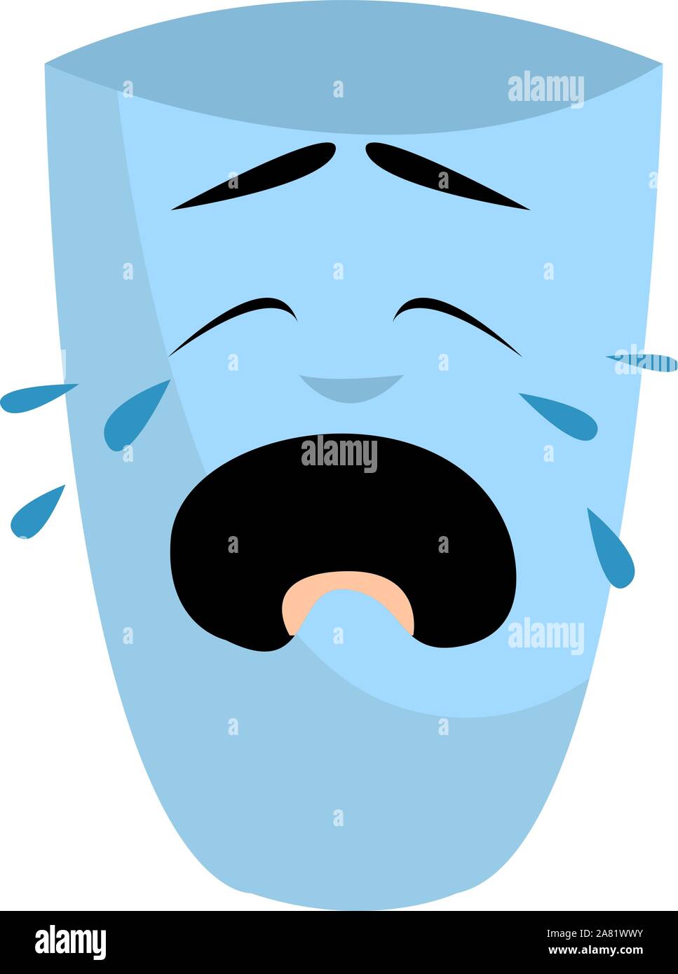 Crying cup, illustration, vector on white background Stock Vector Image ...