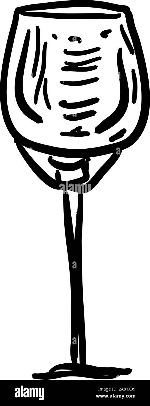Drawing of a glass, illustration, vector on white background Stock ...