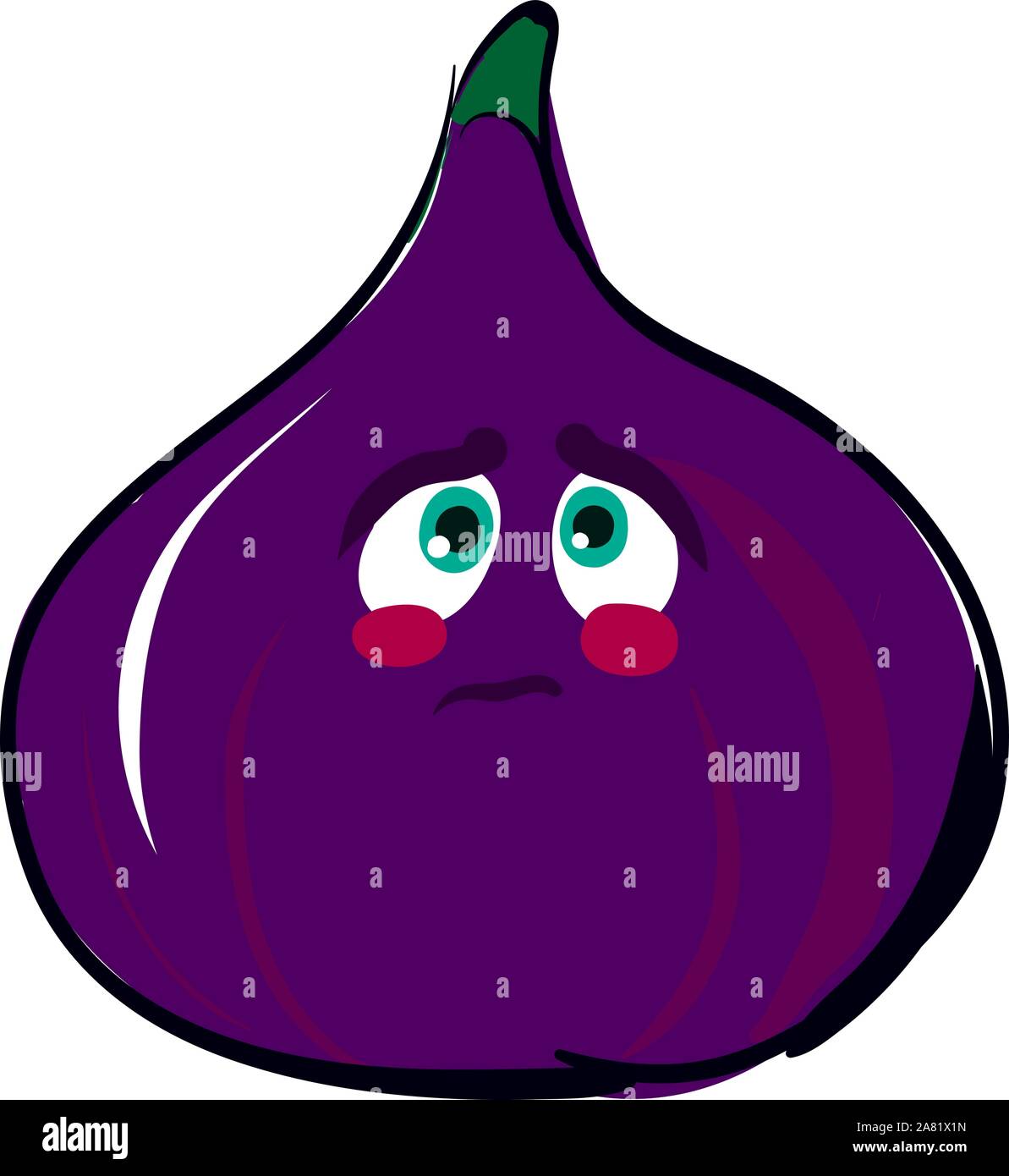 Sad fig, illustration, vector on white background Stock Vector Image ...