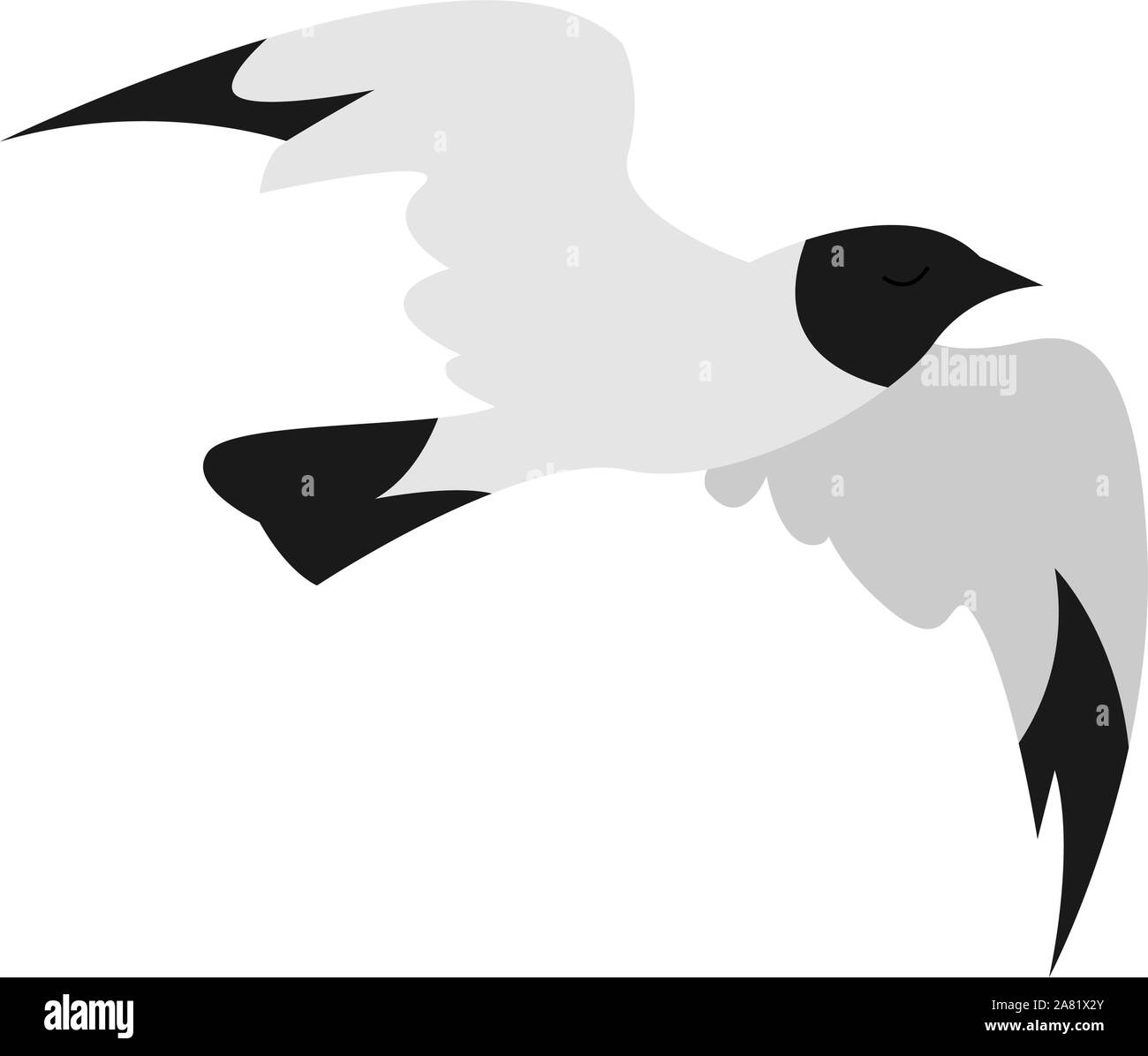 Flying bird, illustration, vector on white background Stock Vector ...