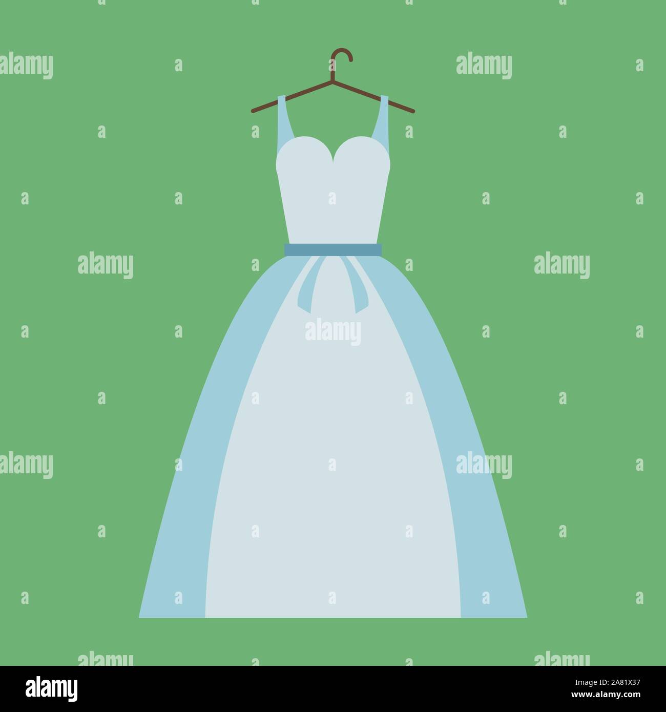 White dress, illustration, vector on white background Stock Vector ...