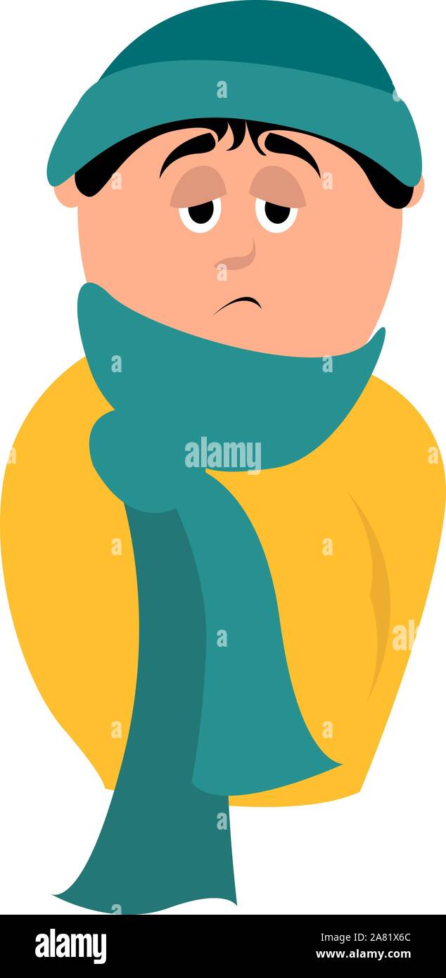 Frozen boy, illustration, vector on white background Stock Vector Image ...