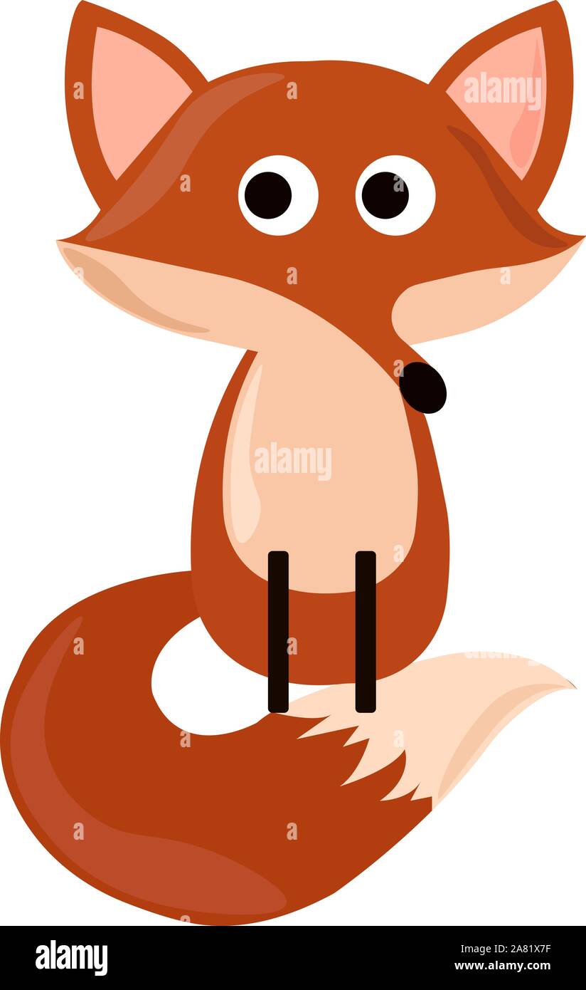 Cute fox, illustration, vector on white background Stock Vector Image ...