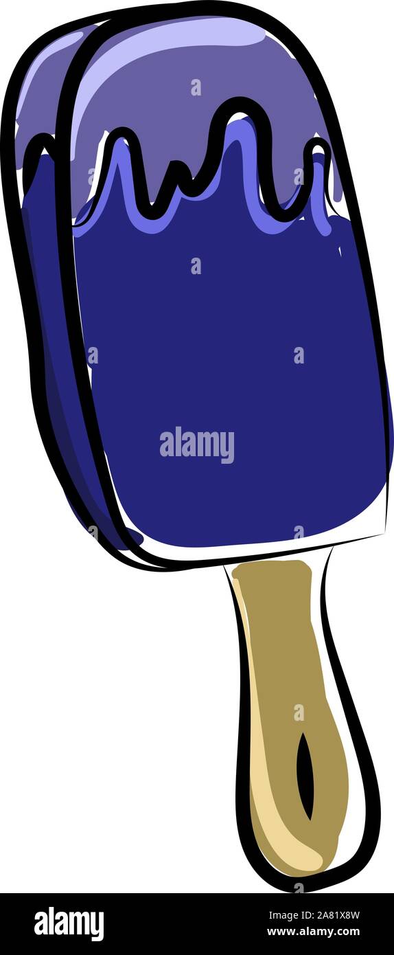 Blue ice cream, illustration, vector on white background Stock Vector ...