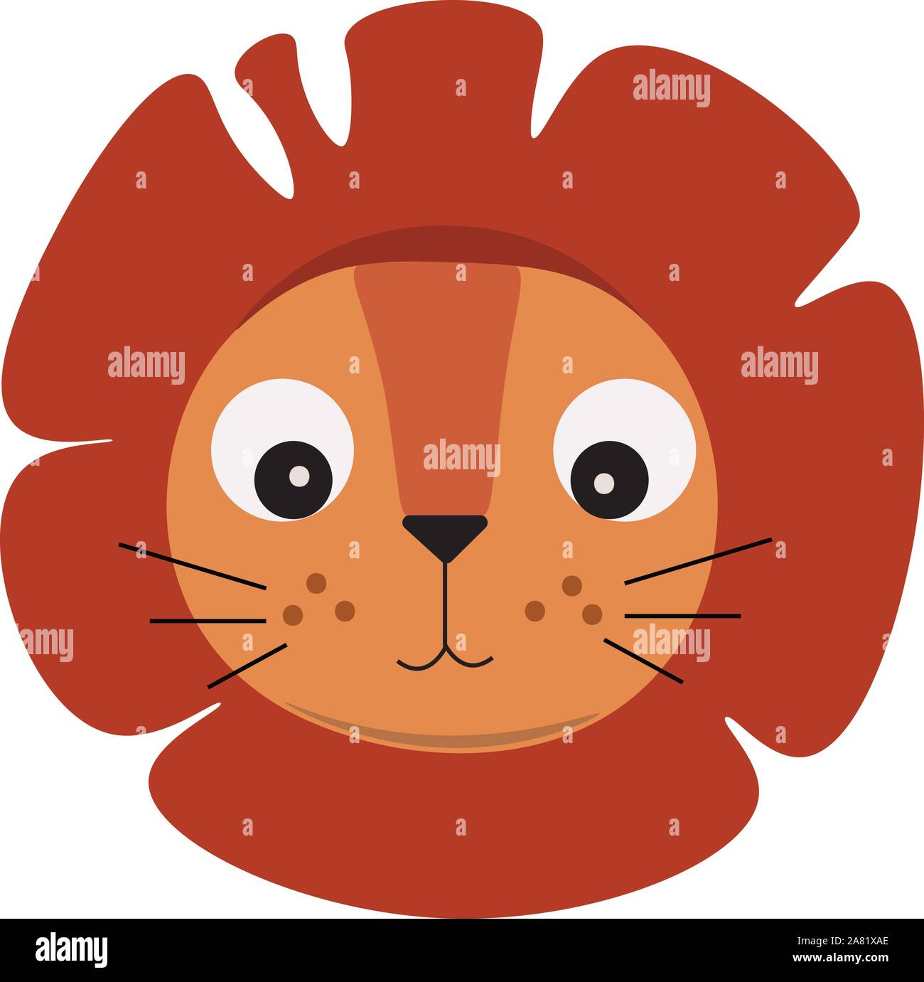 Cute lion, illustration, vector on white background Stock Vector Image ...