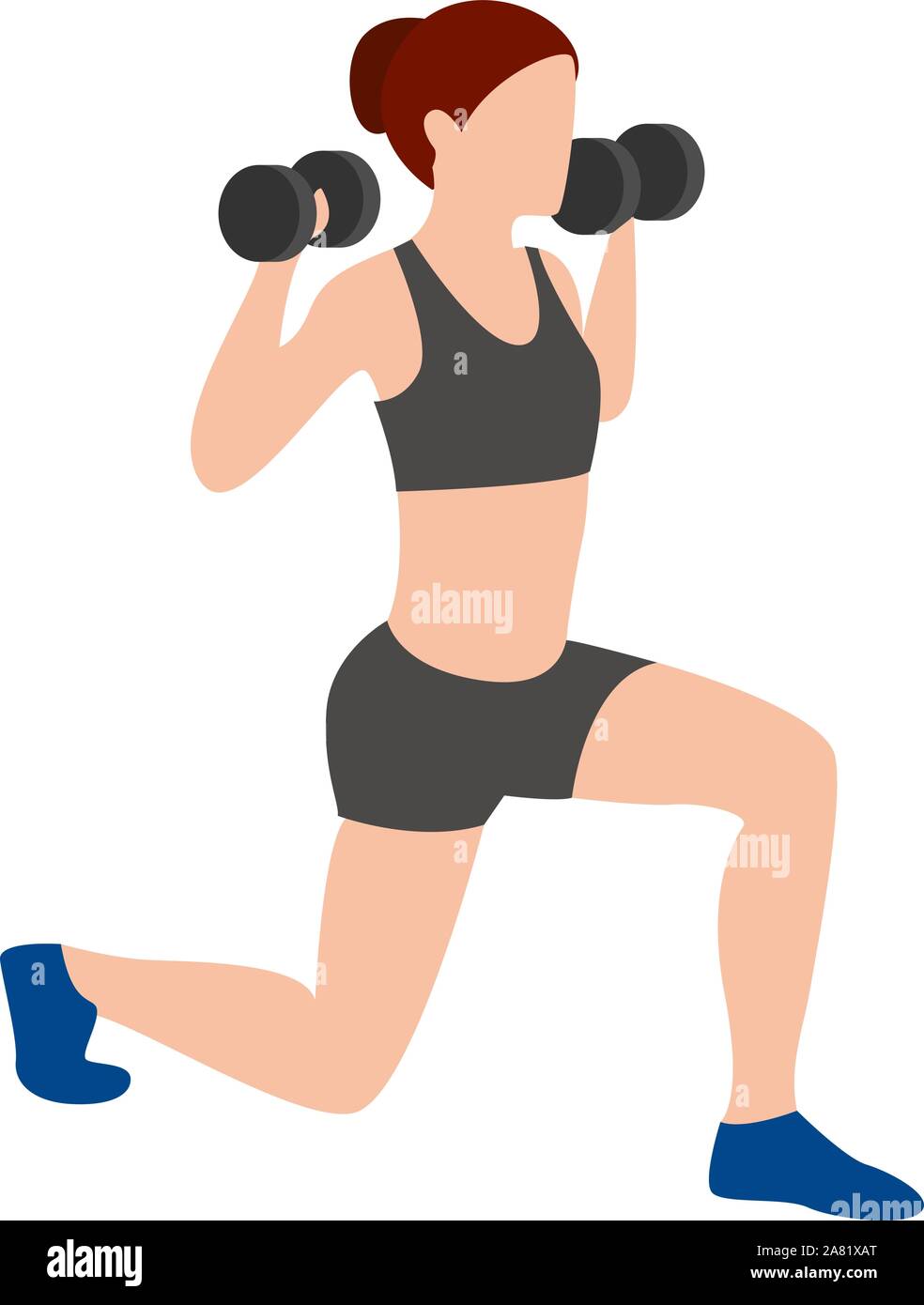 Girl in the gym, illustration, vector on white background Stock Vector ...