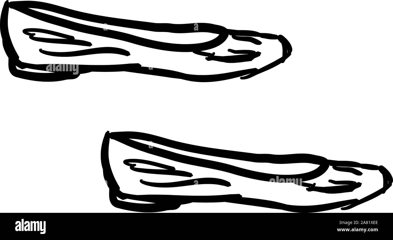 Small shoes sketch, illustration, vector on white background Stock ...