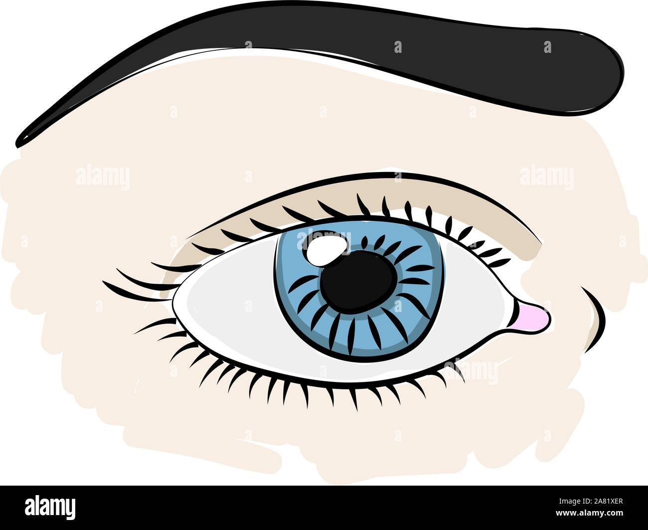 Blue eye, illustration, vector on white background Stock Vector Image ...