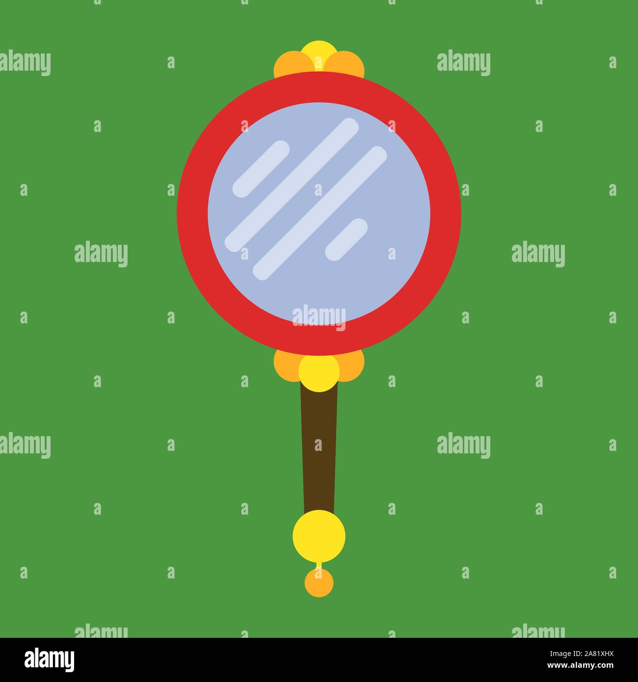 Small mirror, illustration, vector on white background Stock Vector ...