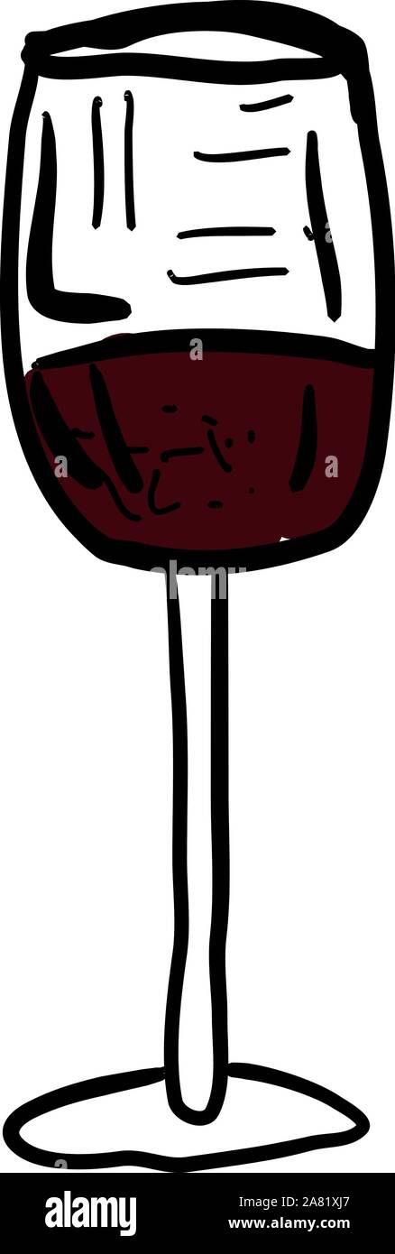 Full wine glass, illustration, vector on white background Stock Vector ...