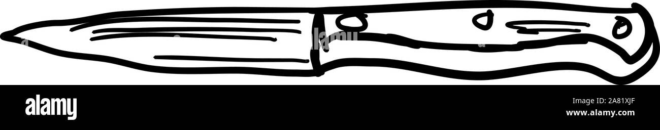Sharp knife drawing, illustration, vector on white background Stock ...